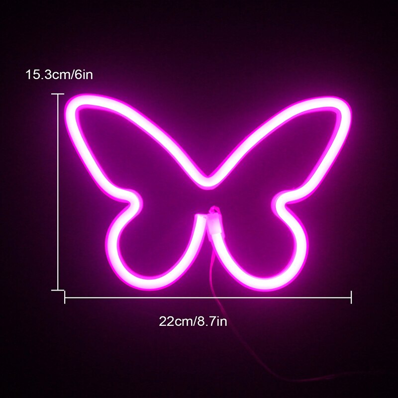 Wanxing Pink Neon Light LED Neon Signs Batterfly U... – Grandado