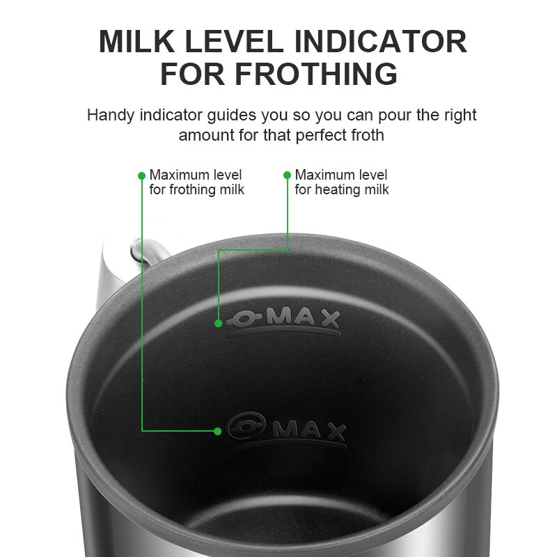 Electric Milk Frother Stainless Steel 3 Function M... – Grandado