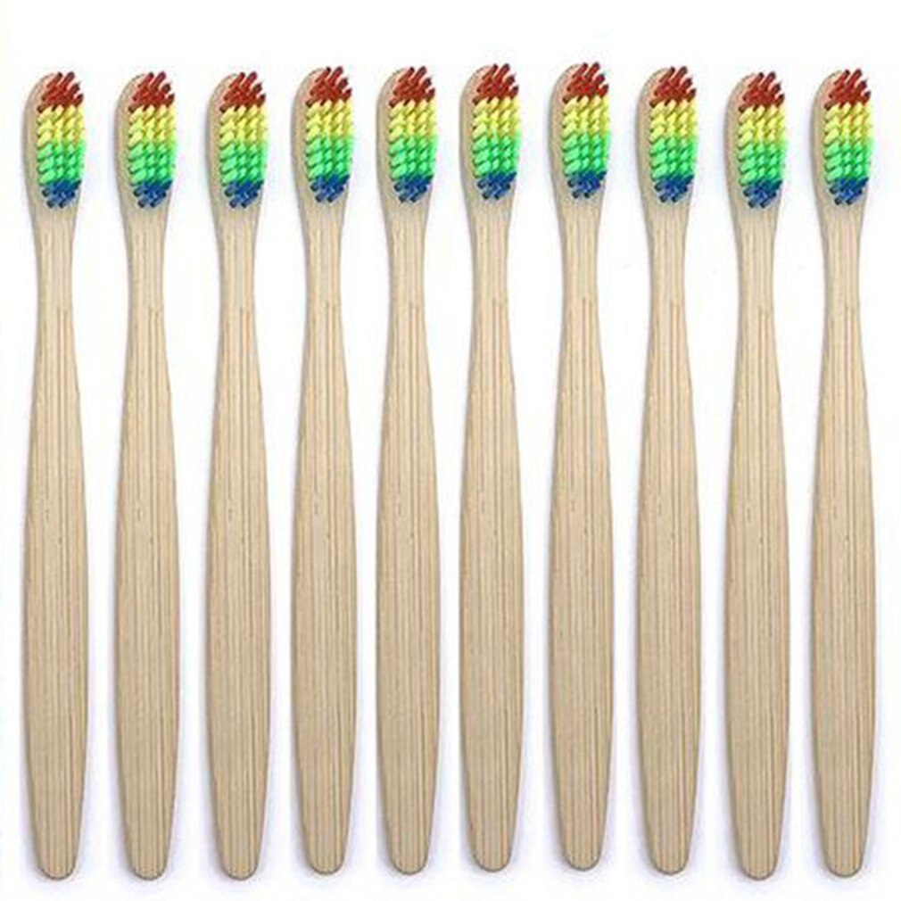10pcs/set Natural Bamboo Toothbrush Soft Bamboo To... – Grandado