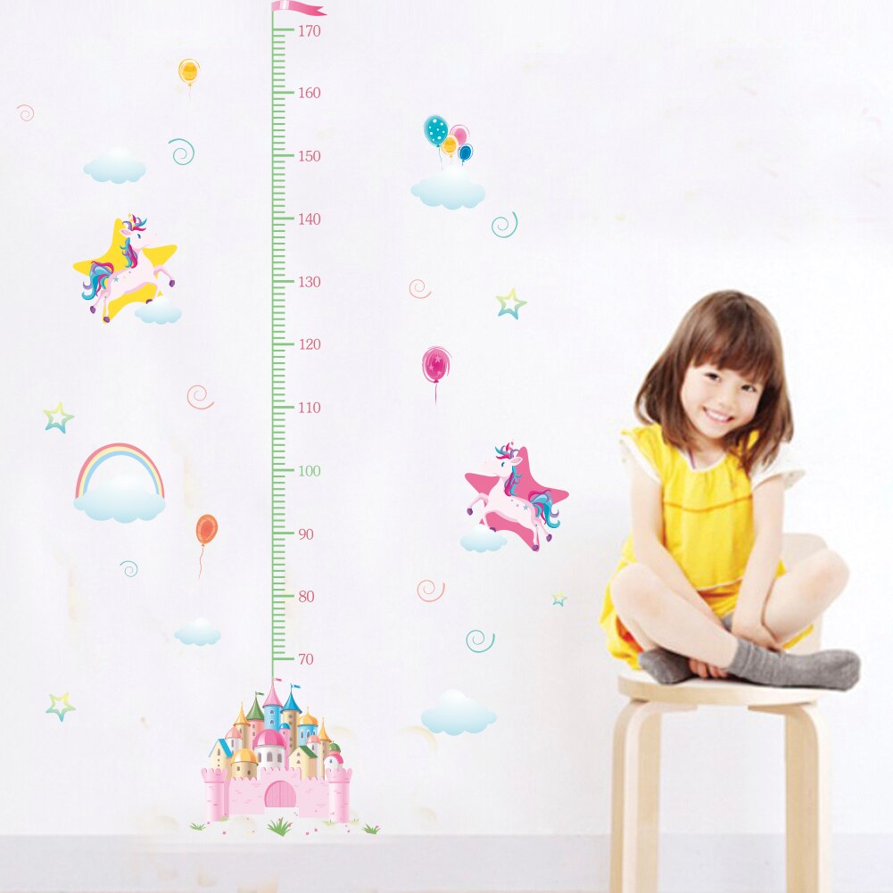 Cartoon Unicorn Height Measure Wall Stickers for K... – Vicedeal