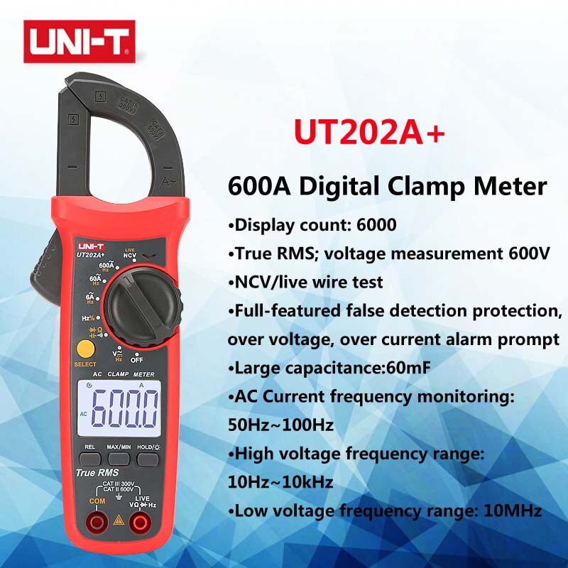 UNI-T UT202A+ Digital Clamp Meter True RMS Auto Ra... – Vicedeal
