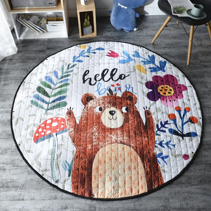 Kids Play Rug Cute Cartoon Bear Rug Backing Great ... – Grandado