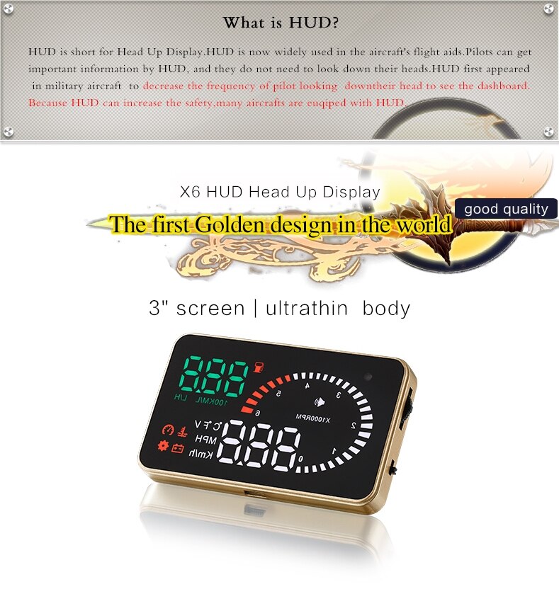 Car Speed Hud OBD2 Head Up Display OBD2 Car Speedo... – Grandado