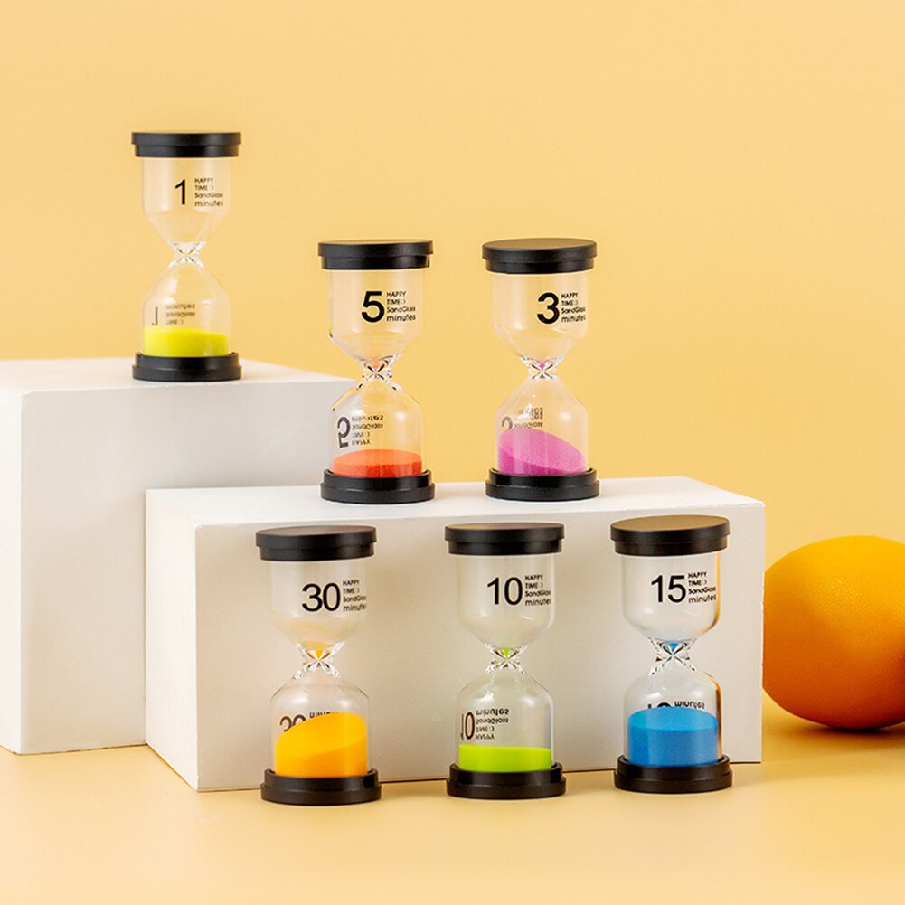 6pcs/set Timer Hourglass 1/3/5/10/15/30 Minutes Co... – Grandado