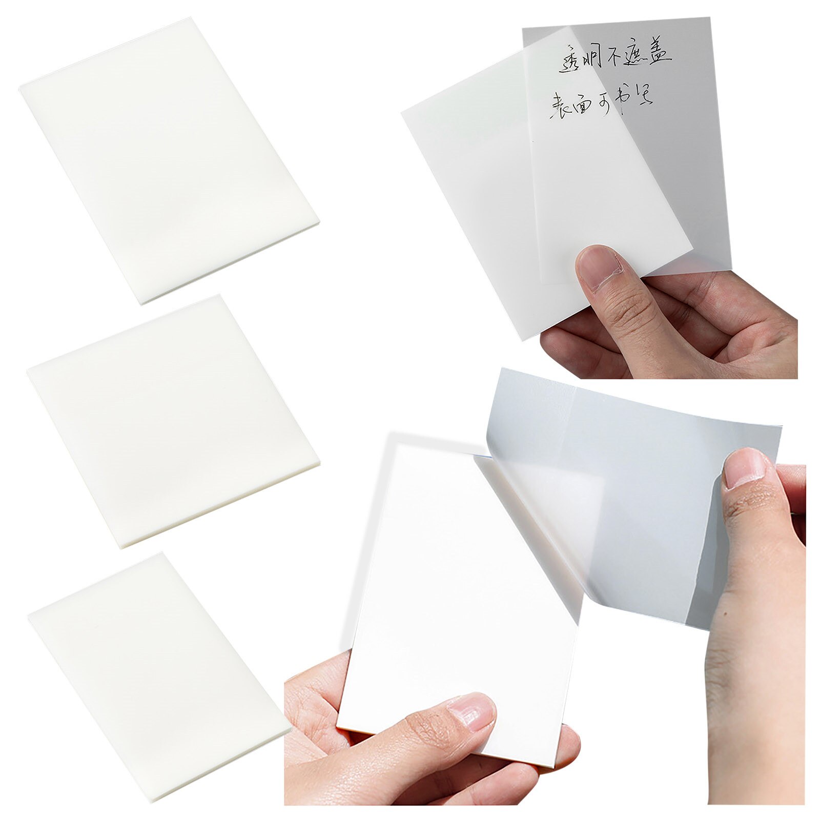 50 Sheets/Pack Transparent Self-Stick Notes Waterp... – Vicedeal