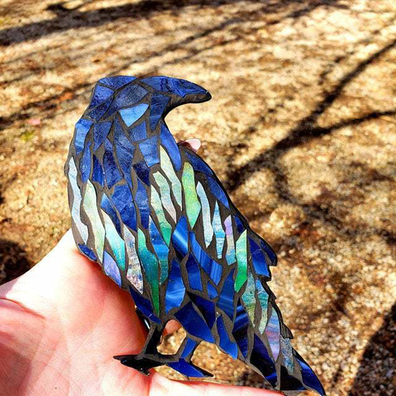 Acrylic Mosaic Northern Lights Raven Wall Decor Wi... – Grandado