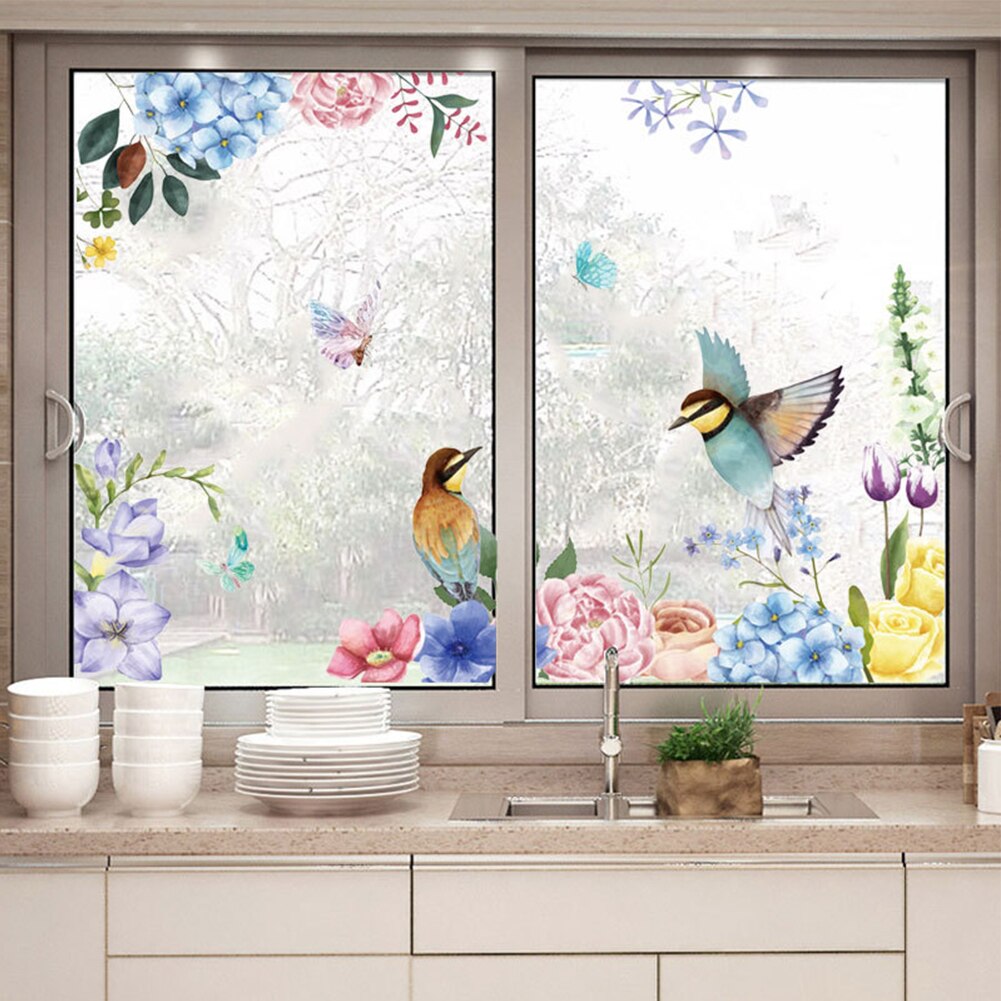 Beautiful Flowers Birds Butterfly Wall Sticker War... – Grandado
