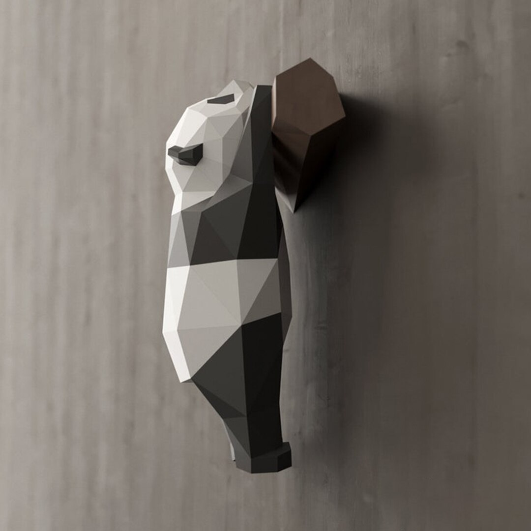 3D Wall-Mounted Panda Paper Model DIY Handmade Geo... – Grandado