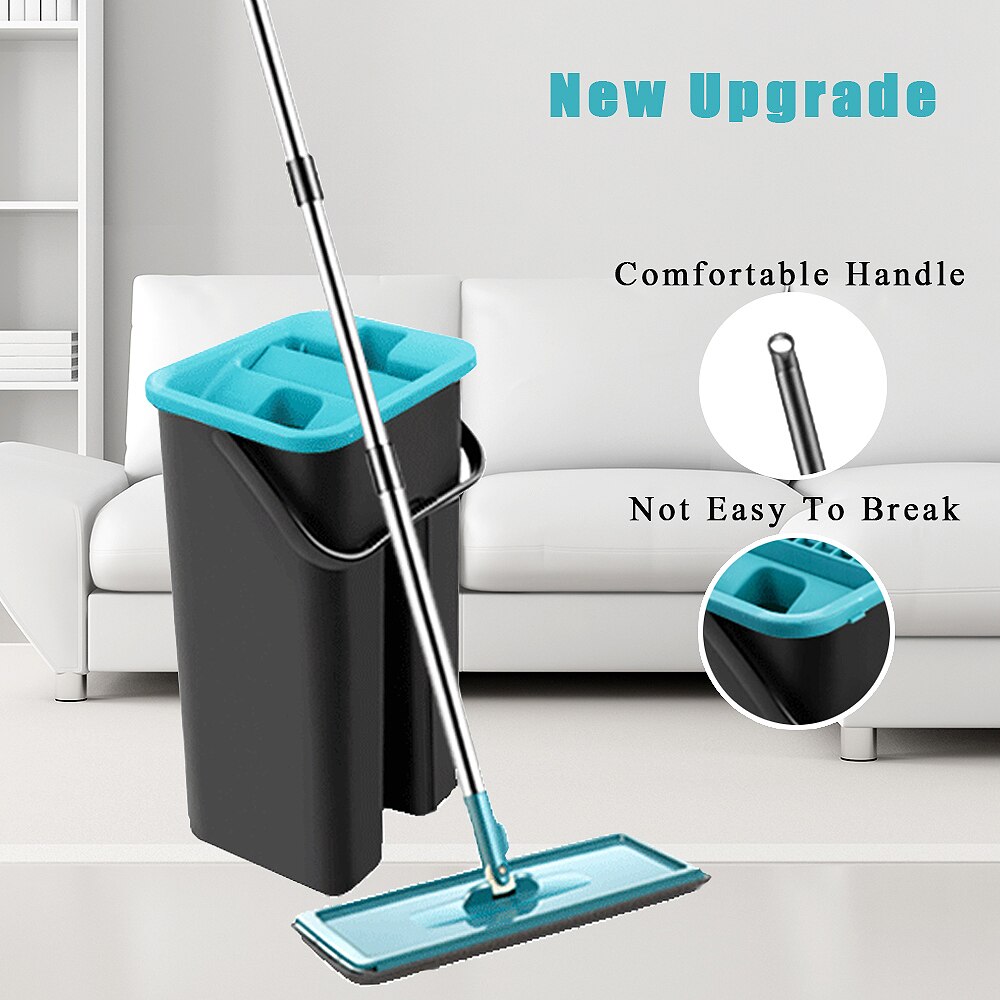 Squeeze Mop En Emmer Platte Mop 360 Roterende Hand... – Grandado