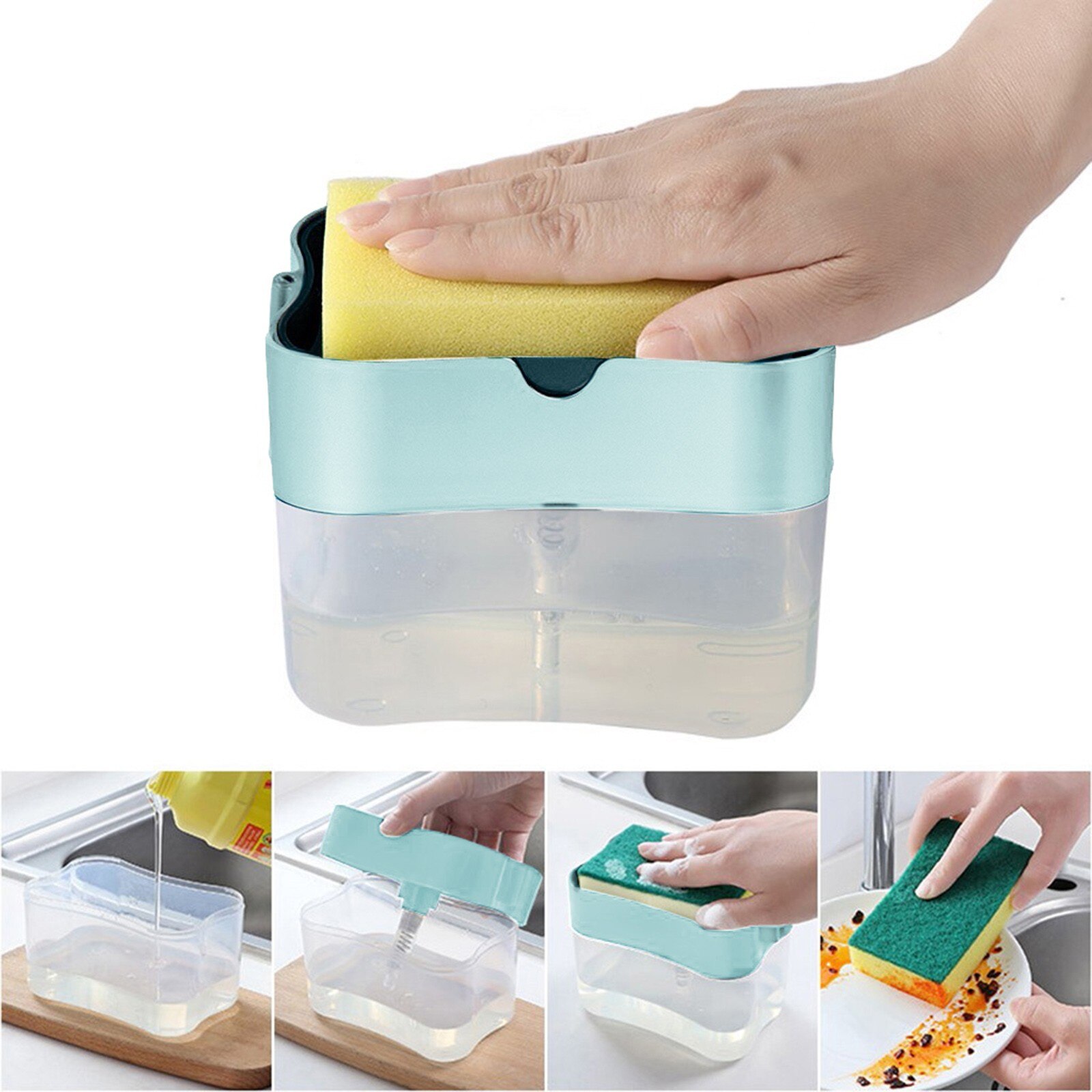 2-in-1 Sponge Rack Soap Dispenser Household Cleani... – Vicedeal