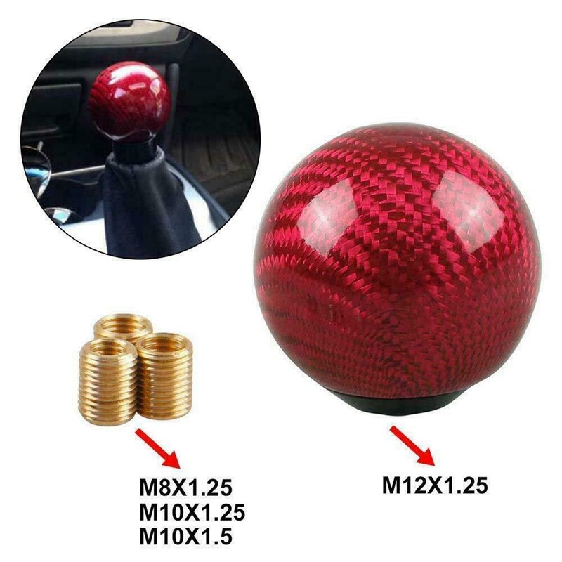 Red Carbon Fiber Gear Shift Knob Universal Shifter... – Grandado