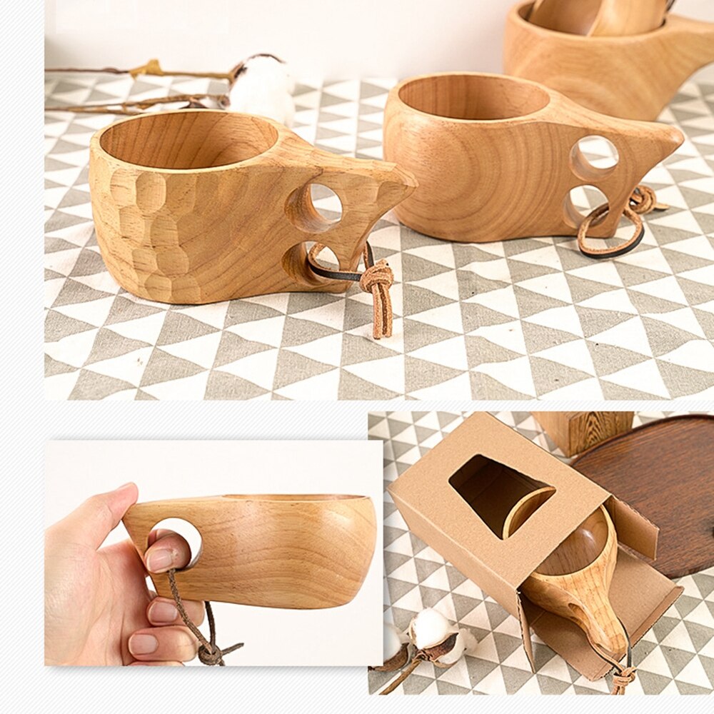 Portable Natural Wooden Cup Coffee Tea Beer Juice ... – Grandado