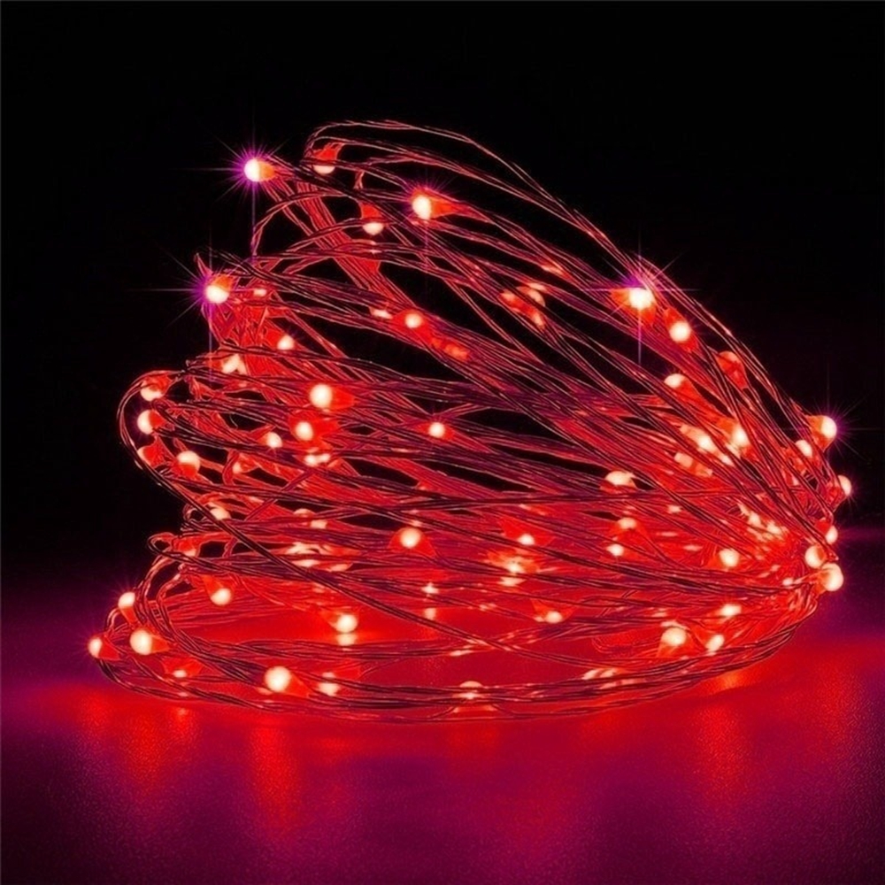 20m 200LED Fairy Light AA Battery Powered, Red Cop... – Grandado