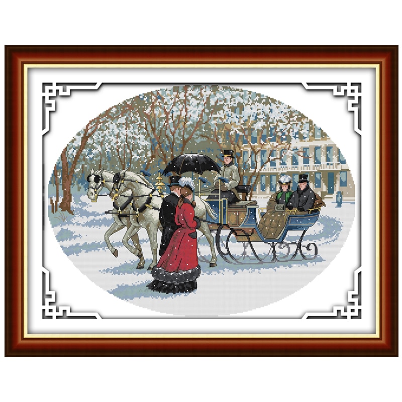 Snowy Day Patterns Counted Cross Stitch 11CT 14CT ... – Grandado