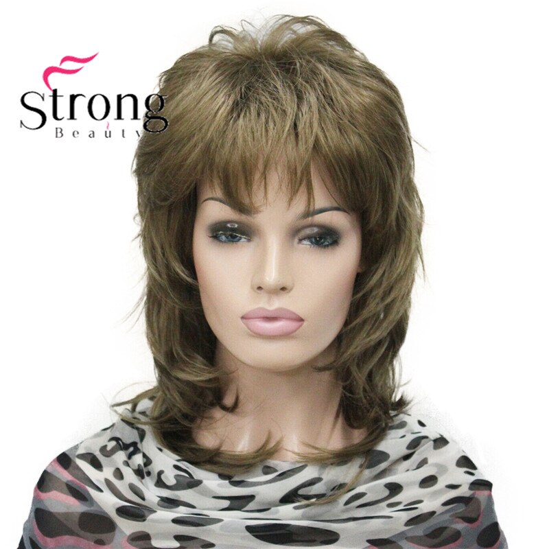 Lady Women Blonde With Dark Root Medium Length Cas... – Grandado