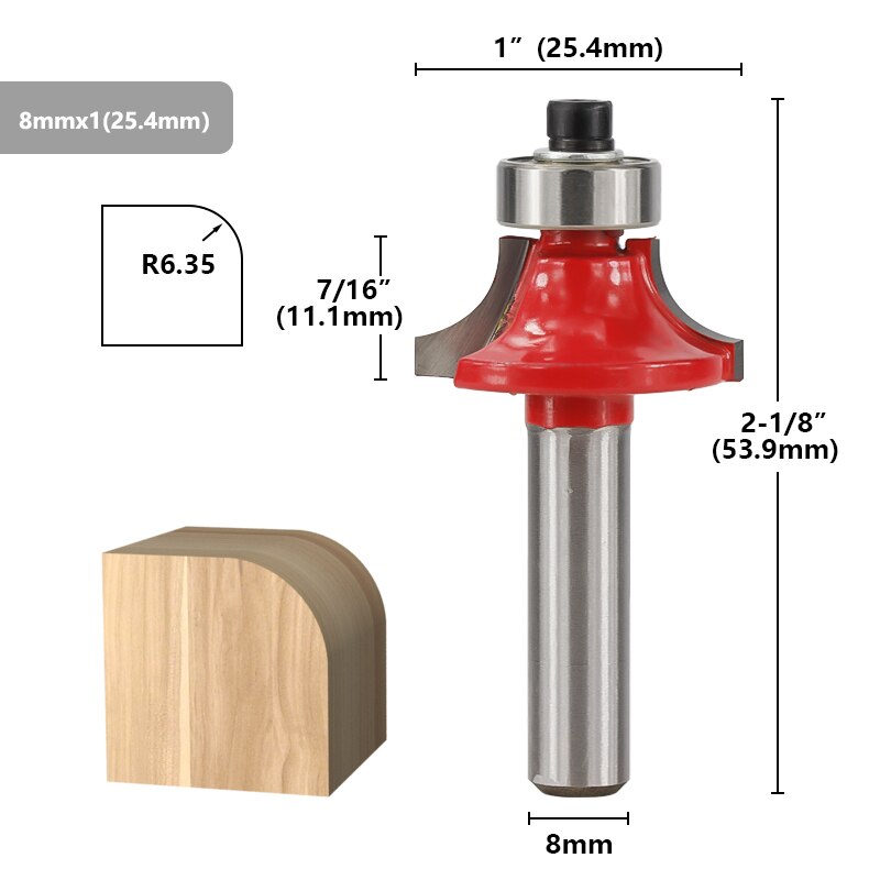 XCAN Wood Corner Rounding Router Bit 8mm Shank Rou... – Grandado