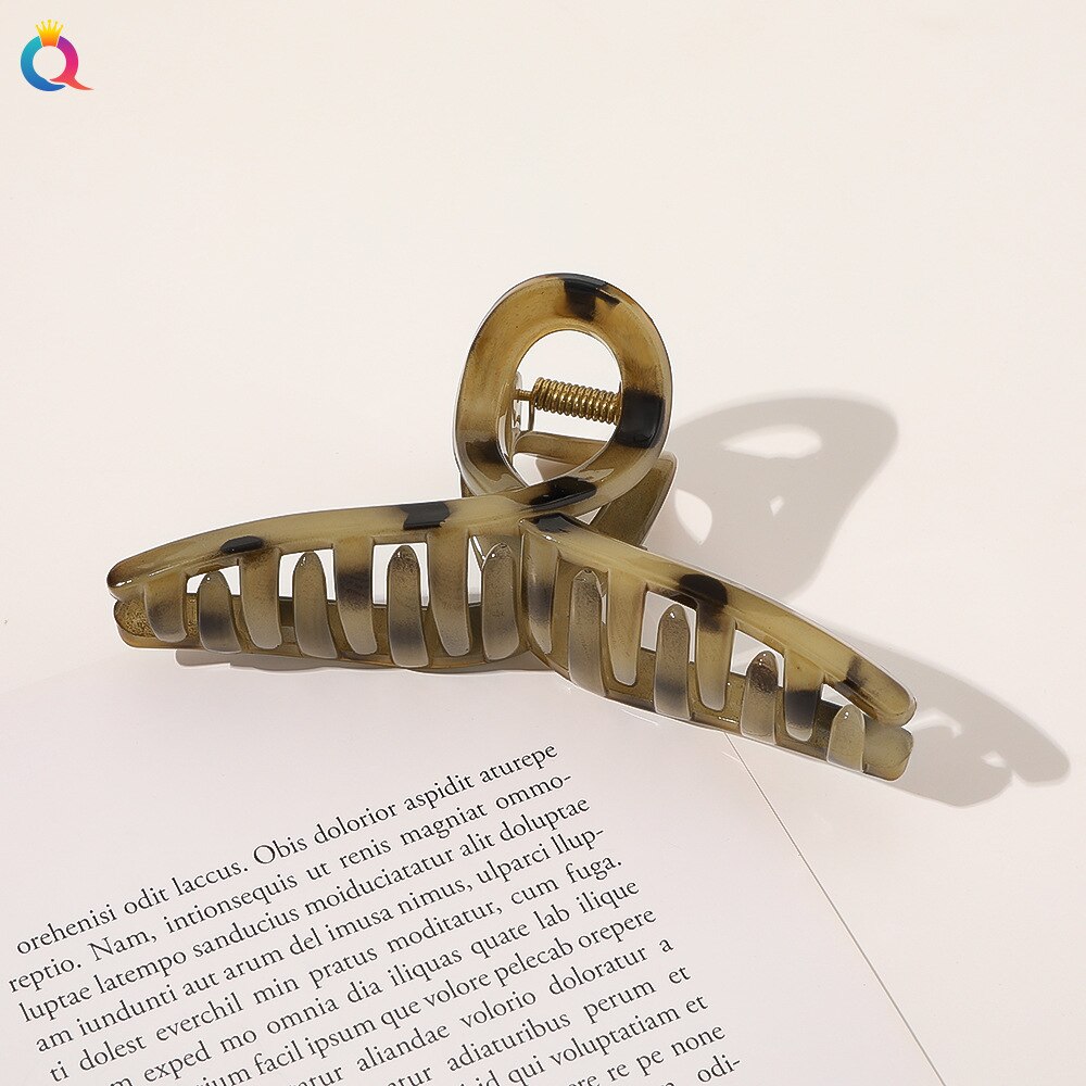 Acetate Leopard Print Claw Clip Barrette Crab for ... – Grandado