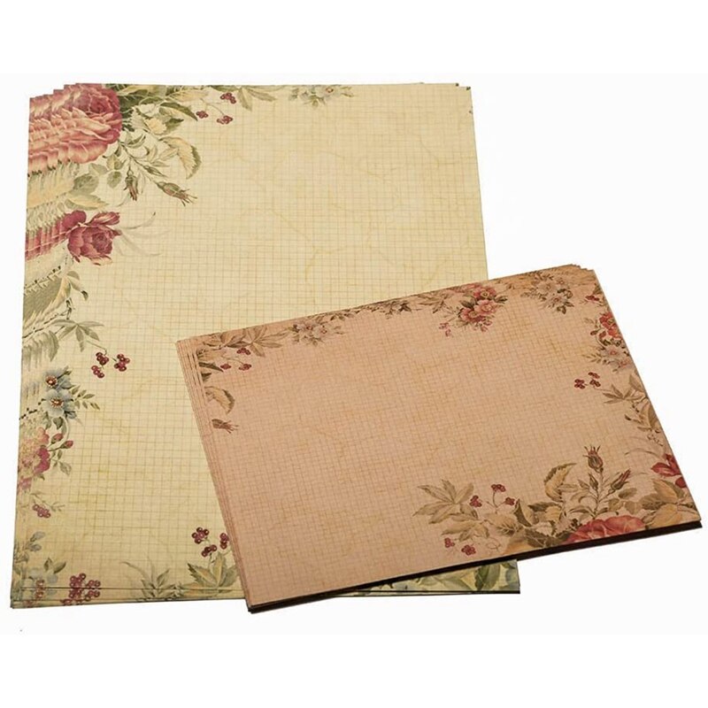 30Pcs Vintage Stationery Floral Writting Paper Mat... – Grandado