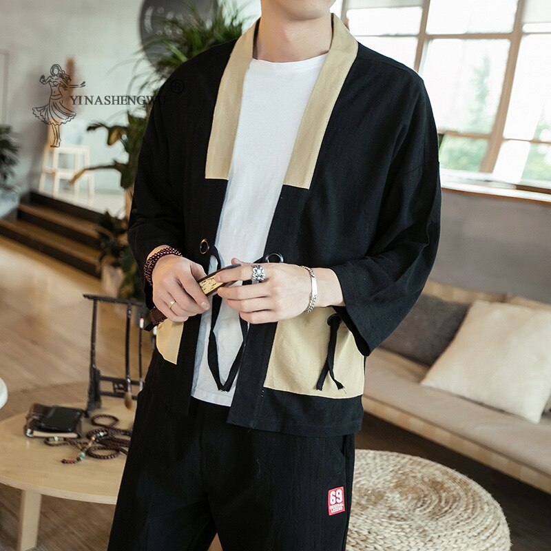 Japanese Kimono Samurai Costume Men Print Yukata C... – Grandado