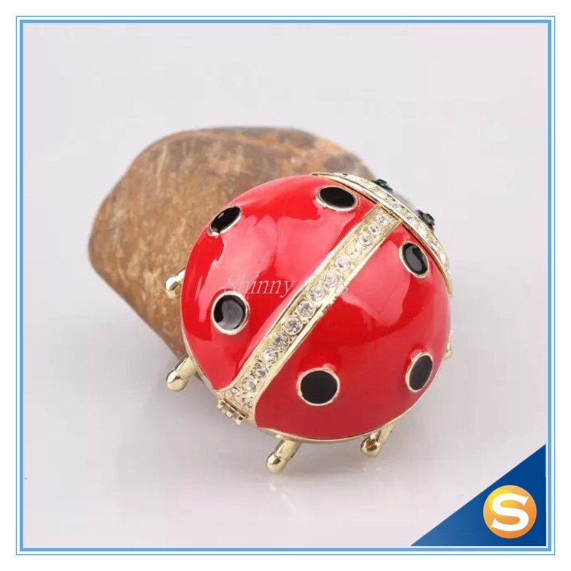 Hand- Painted Ladybug Trinket Box with Rich Enamel... – Vicedeal