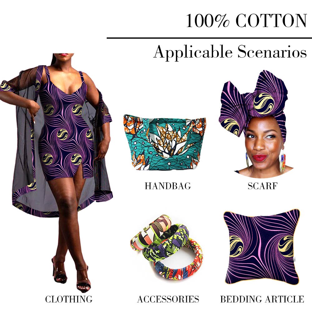 Africa ANKARA Wax Fabric Tissu Africain Nigeria Ba... – Grandado