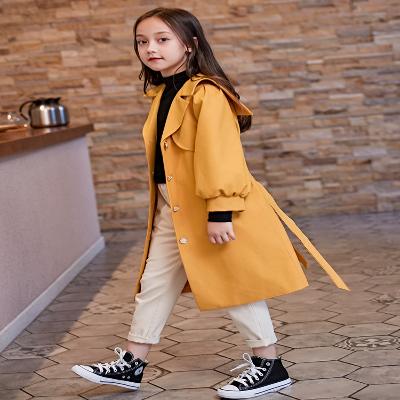 Girls Autumn and Winter Yellow Windbreaker Jacket – Grandado