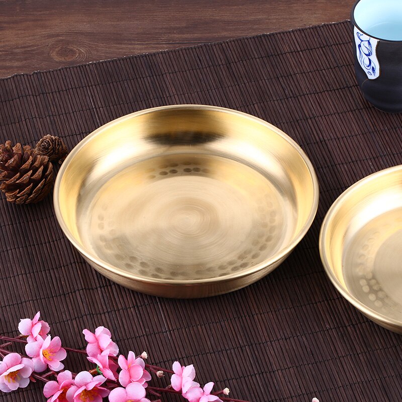 Plate thickened copper plate dinner plate fruit pl... – Vicedeal