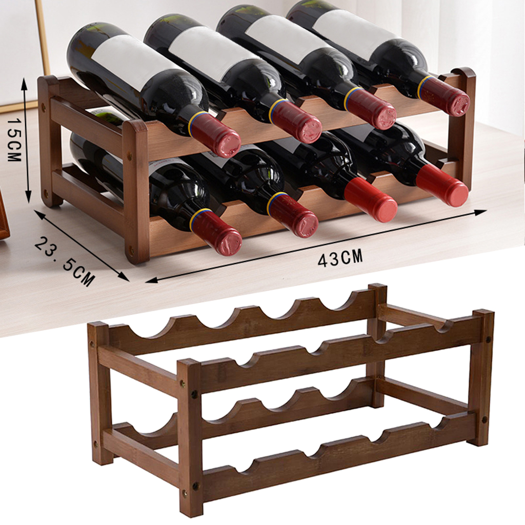 Bamboo Wine Rack Home Bar Party Display Glass Hold... – Grandado