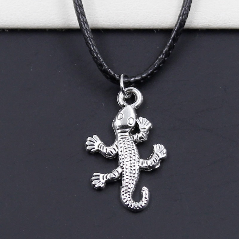 Gecko Lizard Tibetan Silver Color Pendant Necklace... – Vicedeal