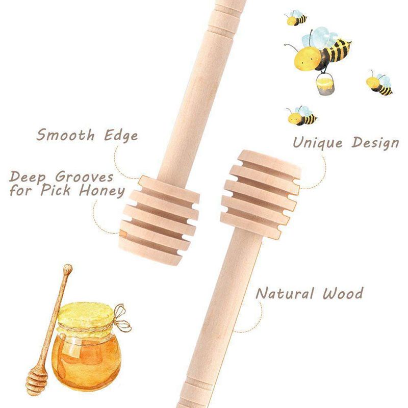 50Pcs Honey Spoons Wooden Baton Natural Household ... – Vicedeal