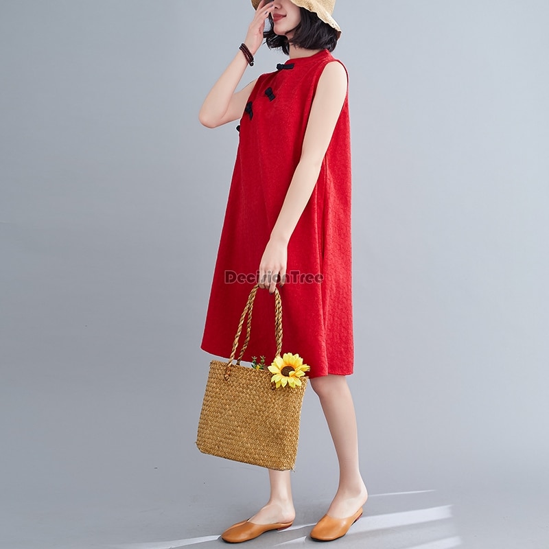 women chinese style linen cotton qipao dress lady ... – Grandado