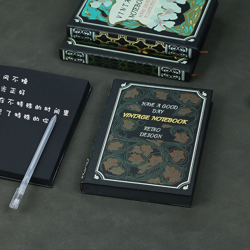 Black paper inner pages blank black cardboard diar... – Grandado
