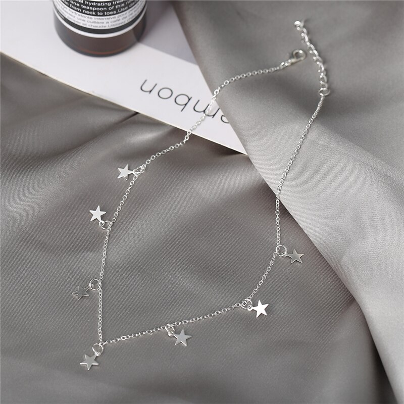 Gold Star Pendant Necklace For Women Sweet Silver ... – Grandado