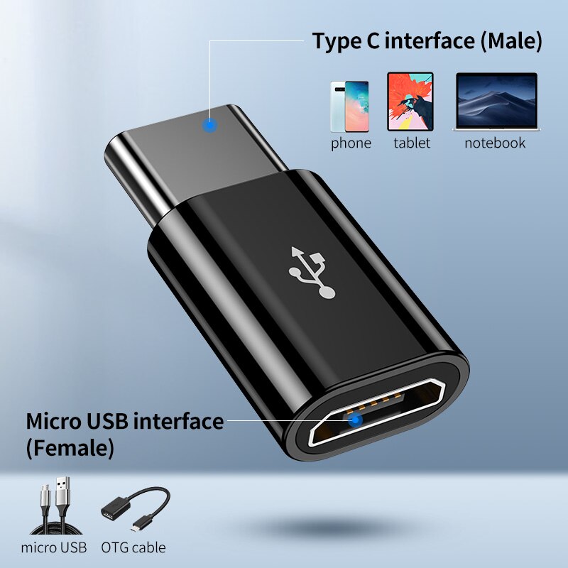 YBD OTG Type-C Adapter USB C naar Micro USB OTG Ka... – Grandado