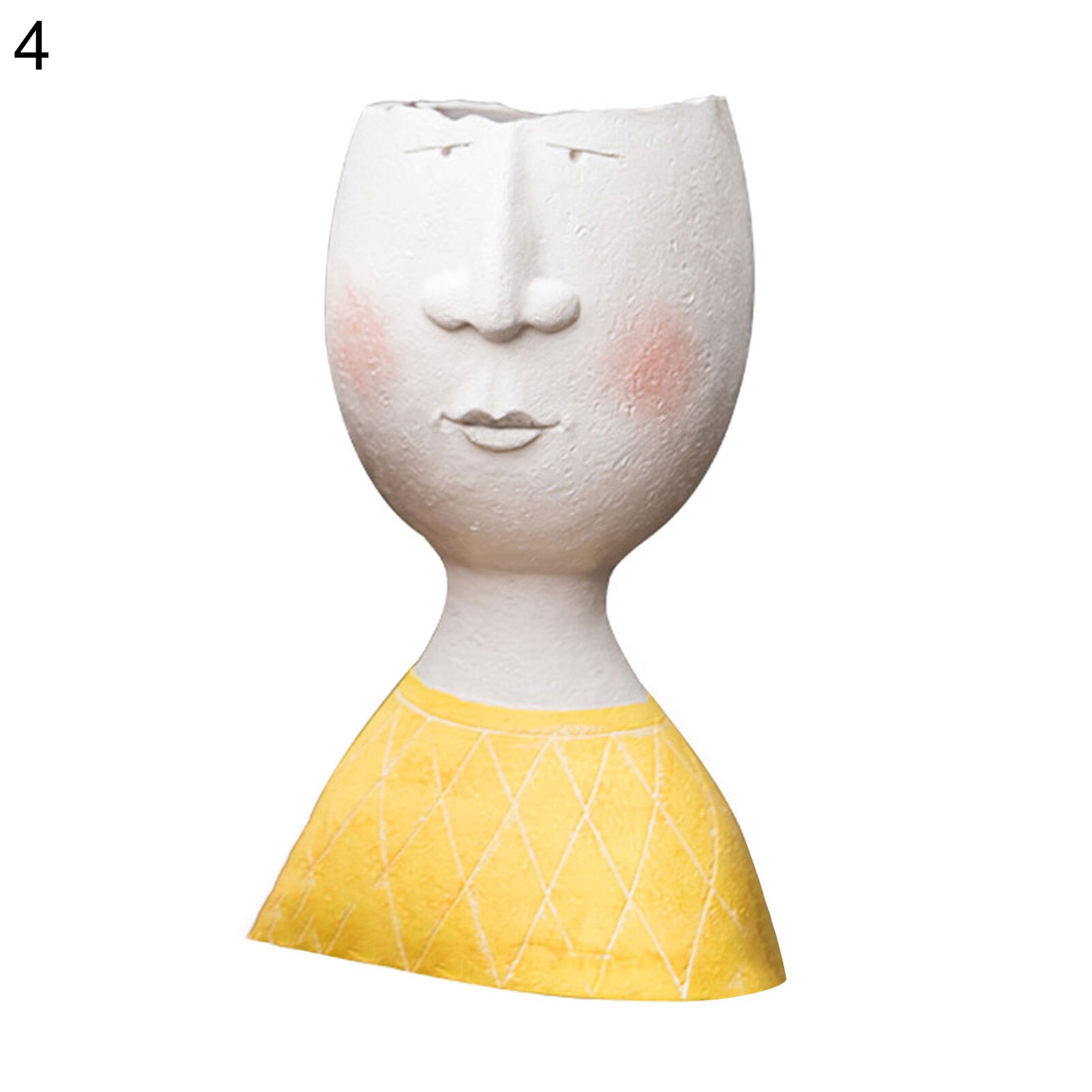 Art Portrait Flower Pot Vase Sculpture Resin Human... – Grandado