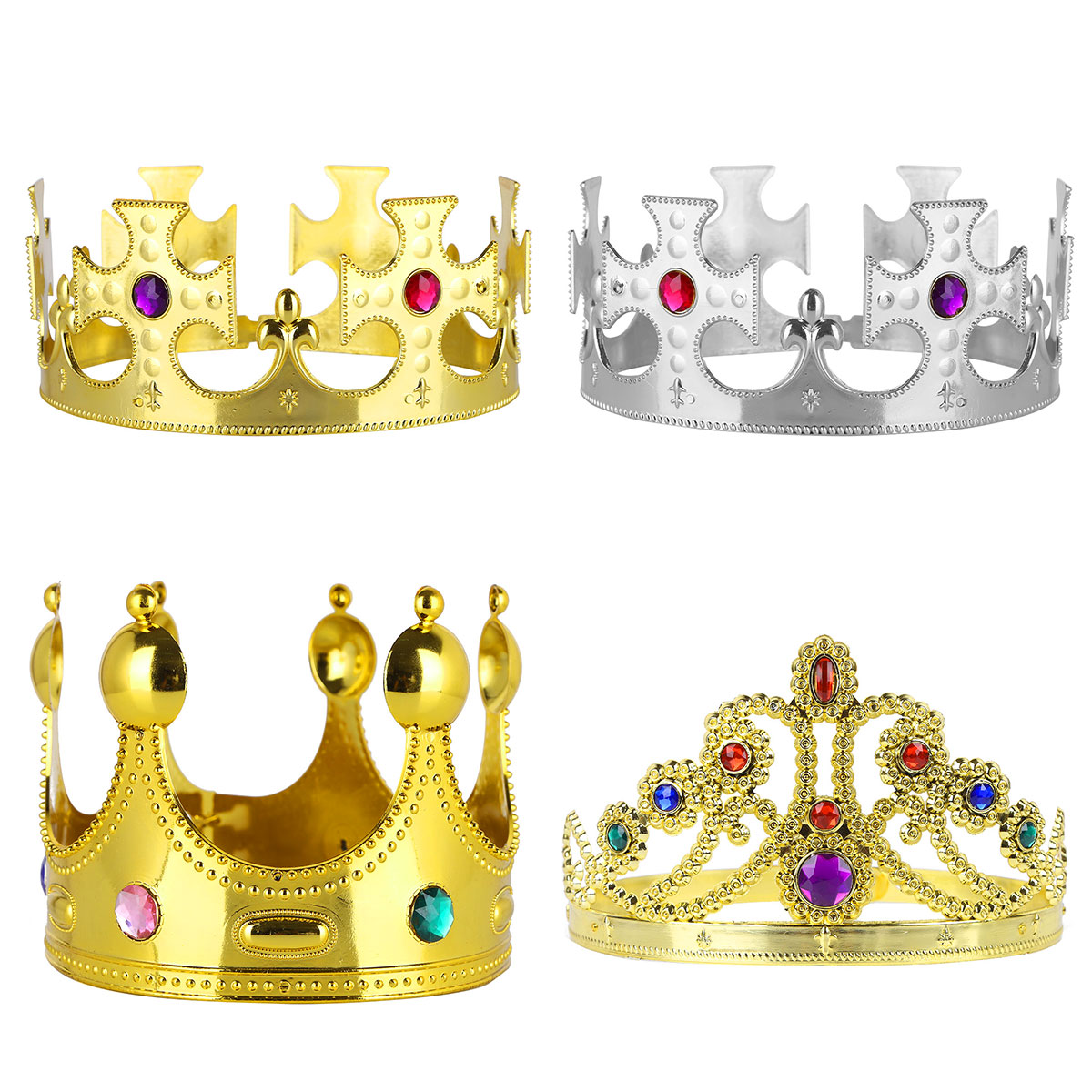 Set of 4 Pieces Children Jeweled Royal King Crowns... – Grandado