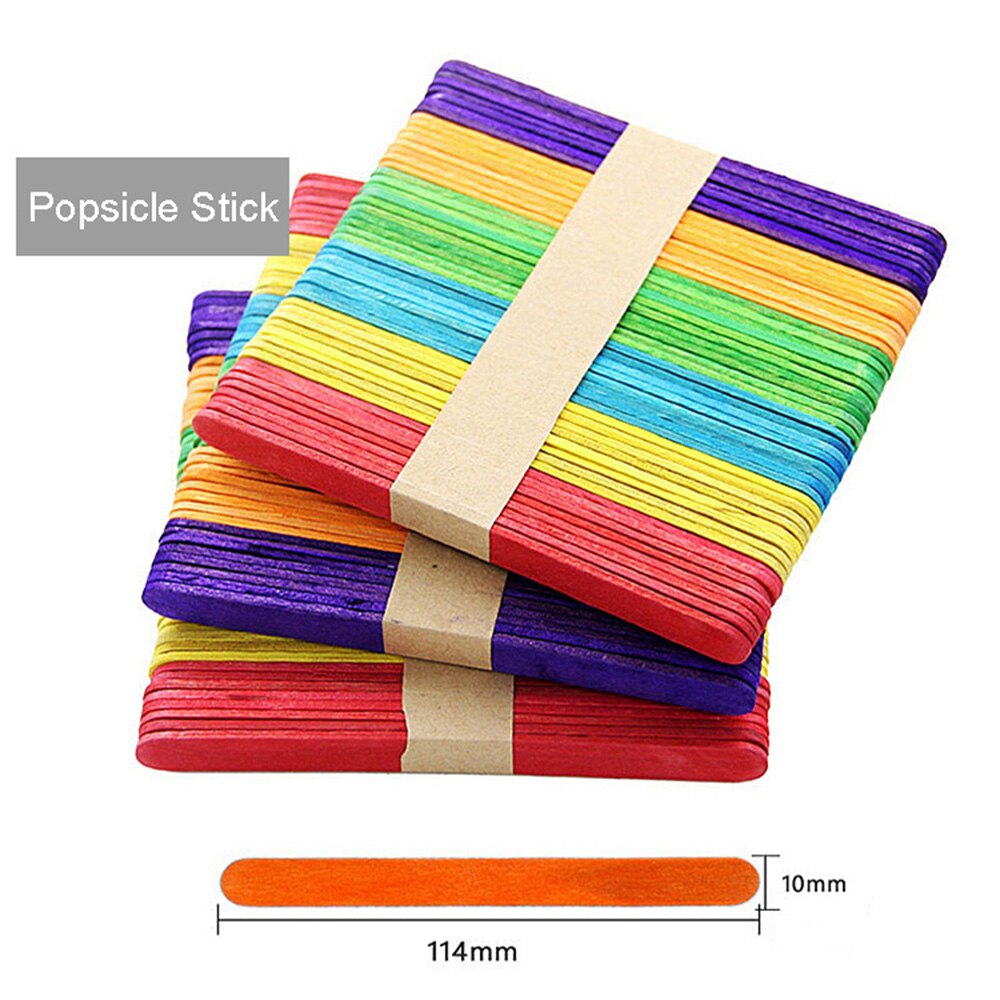 50 pcs / pack of wooden crafts sticks color sticks... – Vicedeal