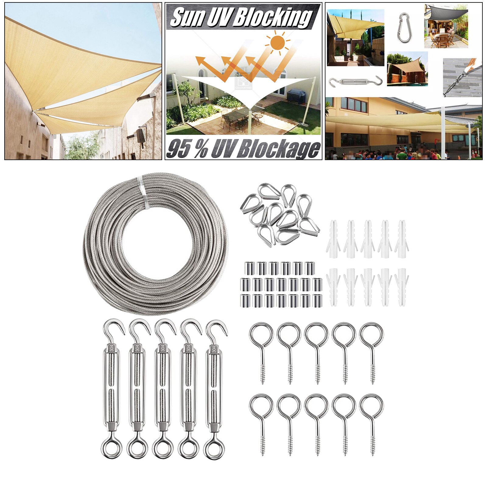 Shade Sail Hardware Kit Stainless Rectangle Sails ... – Grandado