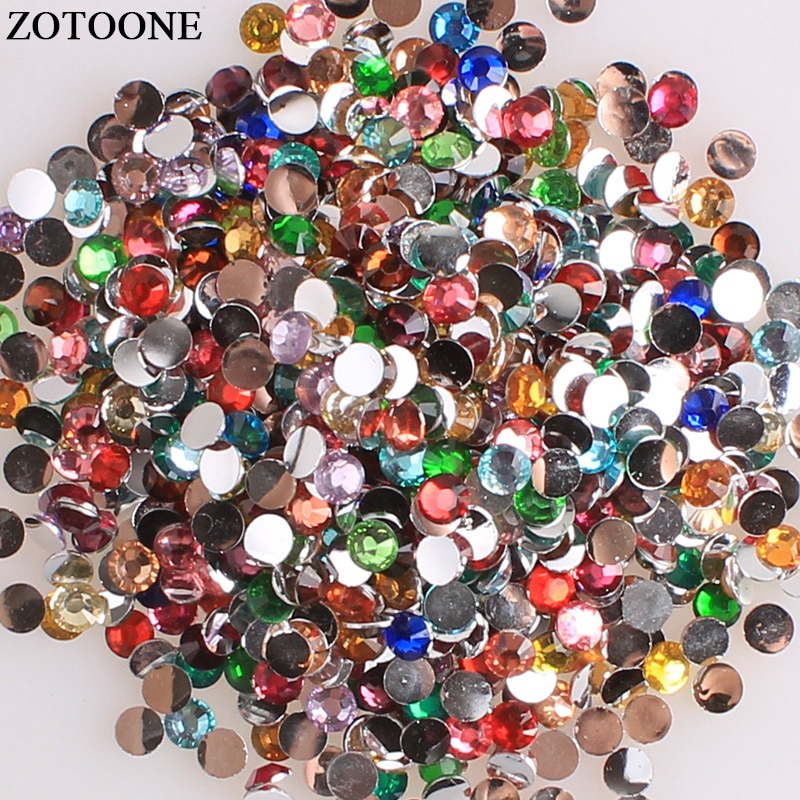 Zotoone 1000 stk rhinestone resin mix farve rund f... – Grandado
