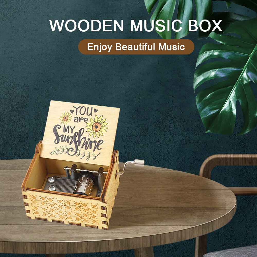 Music Box You Are My Sunshine Hand Crank Wooden Vi... – Grandado