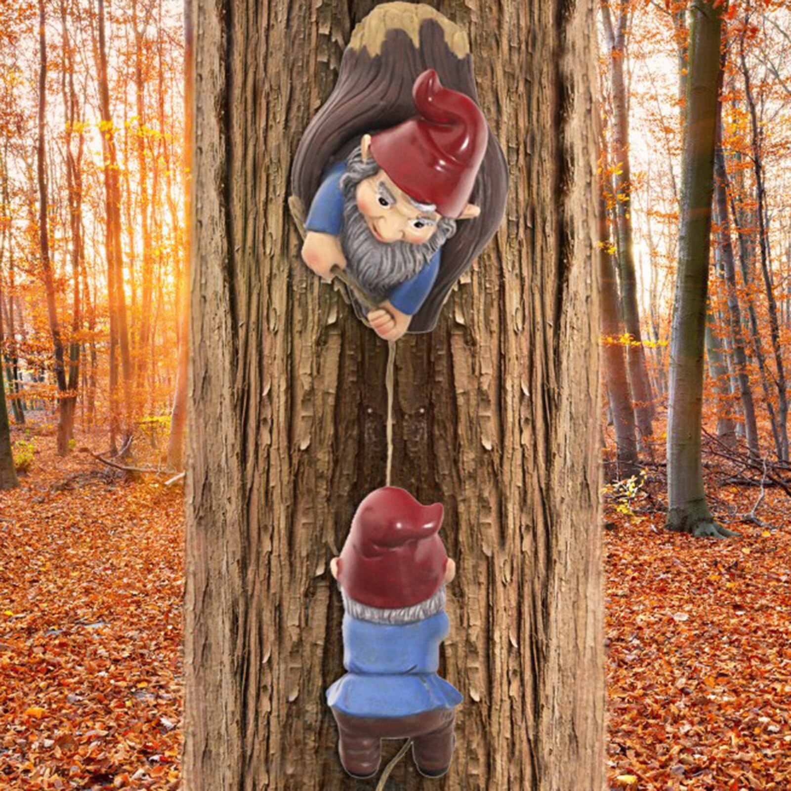 Unique Garden Sculpture Cartoon Dwarf Climbing Tre... – Grandado