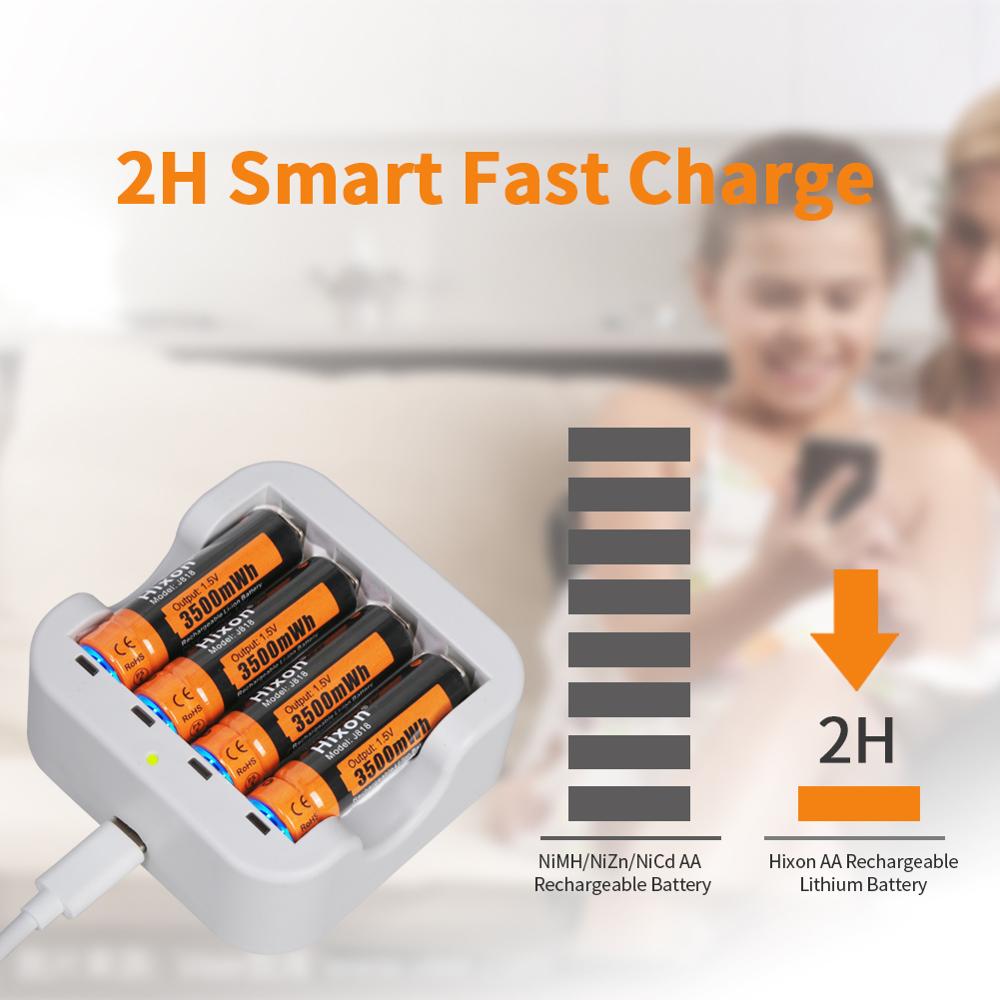8pc 3500mWh 1.5V AA Li-Ion Rechargeable Battery 4 ... – Vicedeal