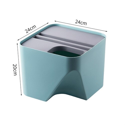 Stackable trash can with lid kitchen waste bin bat... – Vicedeal