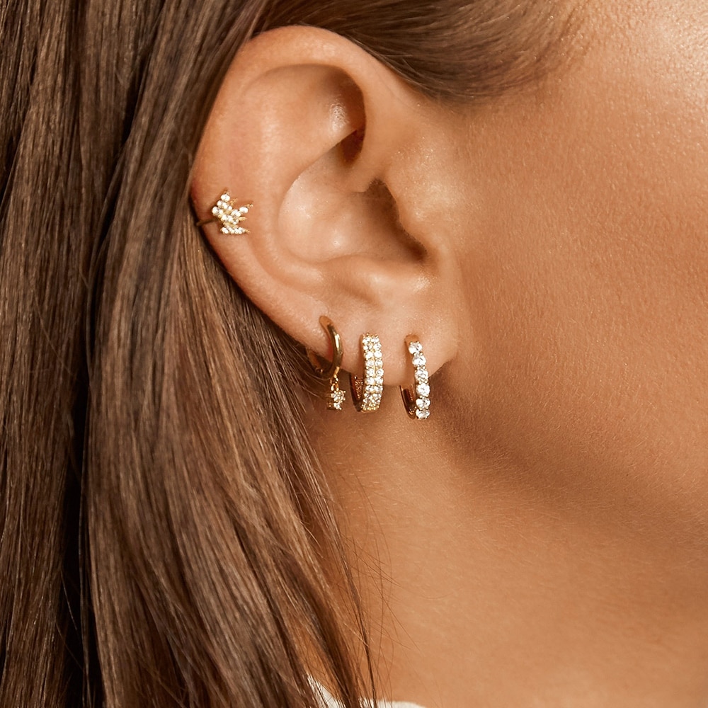 Mode Kristal Zirkoon Kleine Oorringen Charm Huggie... – Grandado