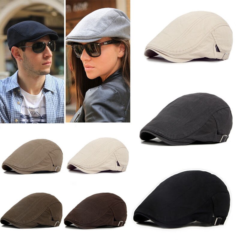 Men's Hat Berets Cap Golf Driving Sun Flat Cap Cot... – Grandado
