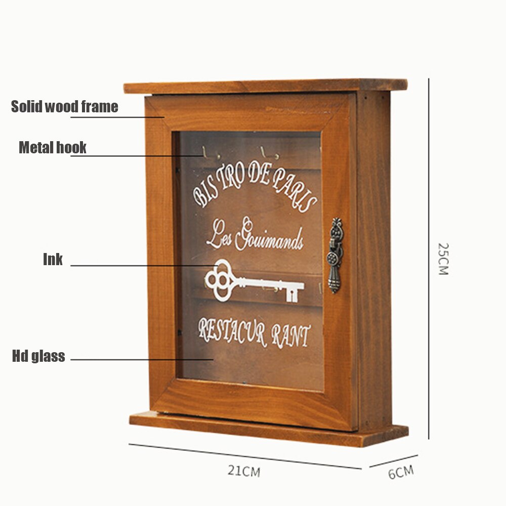 Vintage Wooden Key Storage Box Key Holder with Han... – Grandado