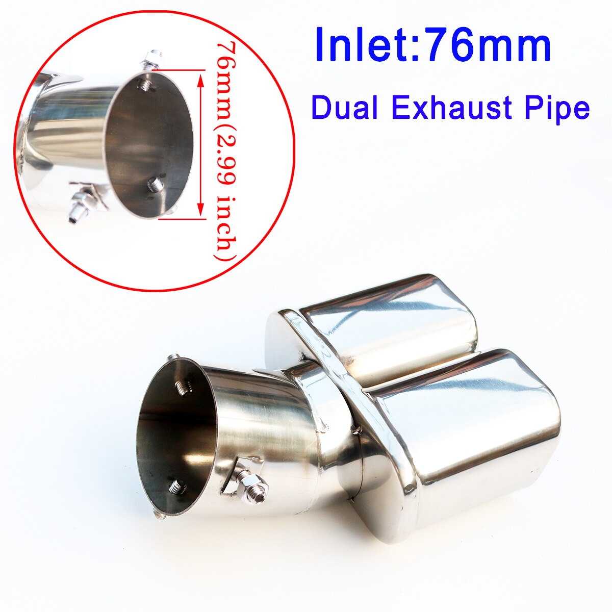 76mm 3 Inch Dual Exhaust Car Tailpipe Rear Muffler... – Grandado