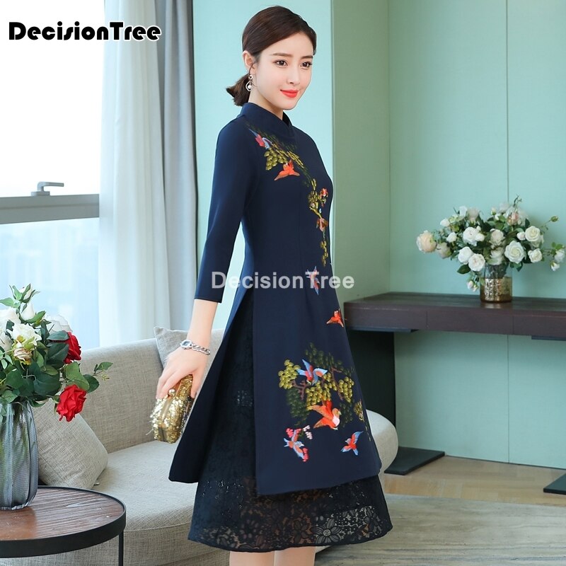 cheongsam vintage chinese dress women satin orient... – Grandado