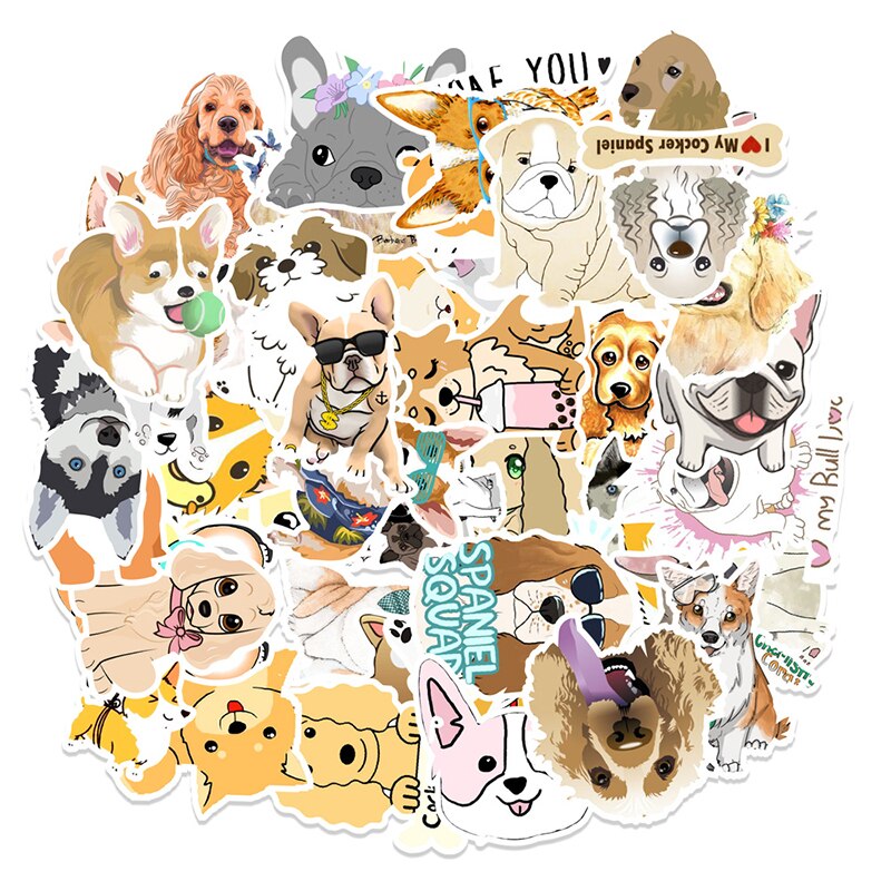 50 PCS Cartoon Dog Stickers Cool Different Style D... – Grandado