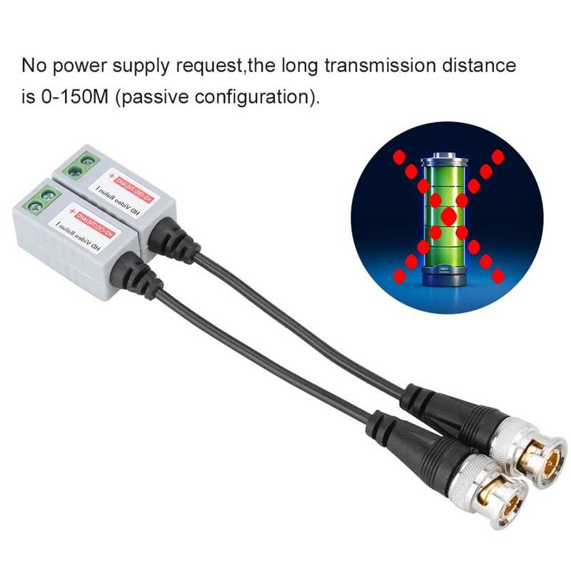 HD 1080P Passive Video Balun Twisted Pair Transmit... – Grandado